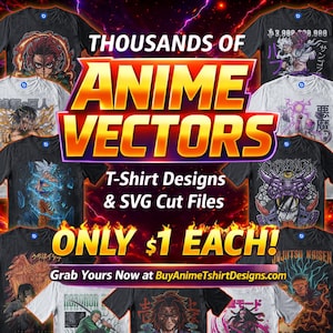 Anime Vector T-shirt Design | Anime Merch Design Template | EPS SVG PNG ...
