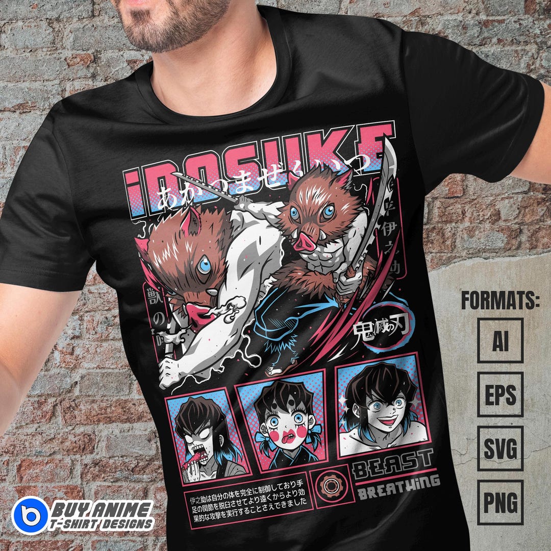 Premium Anime Vector Template, Anime Png for Shirts, Svg, Ai, Eps, Png ...