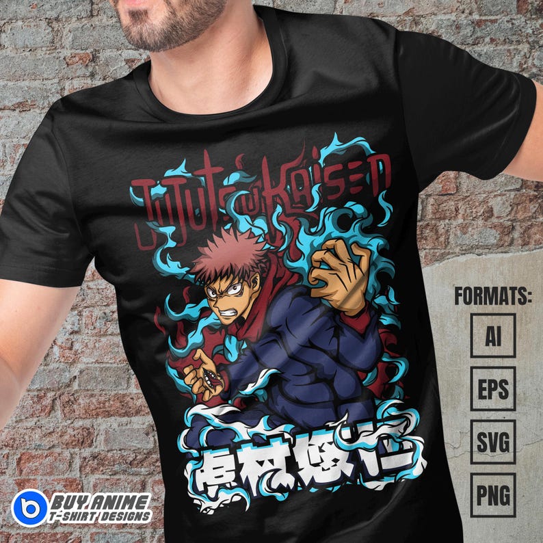 Anime Vector T-shirt Design | Anime Merch Design Template | EPS SVG PNG ...