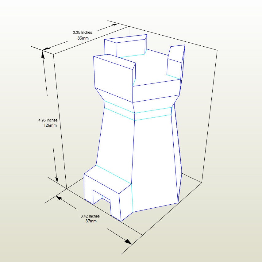 Simple Tower 3D Low Poly Papercraft Pattern PDF Files - Etsy