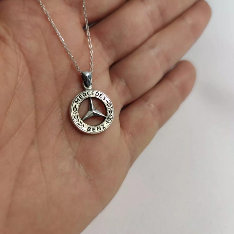 Mercedes Benz Logo Pendant, 925 Sterling Silver, Handmade Jewelry ...