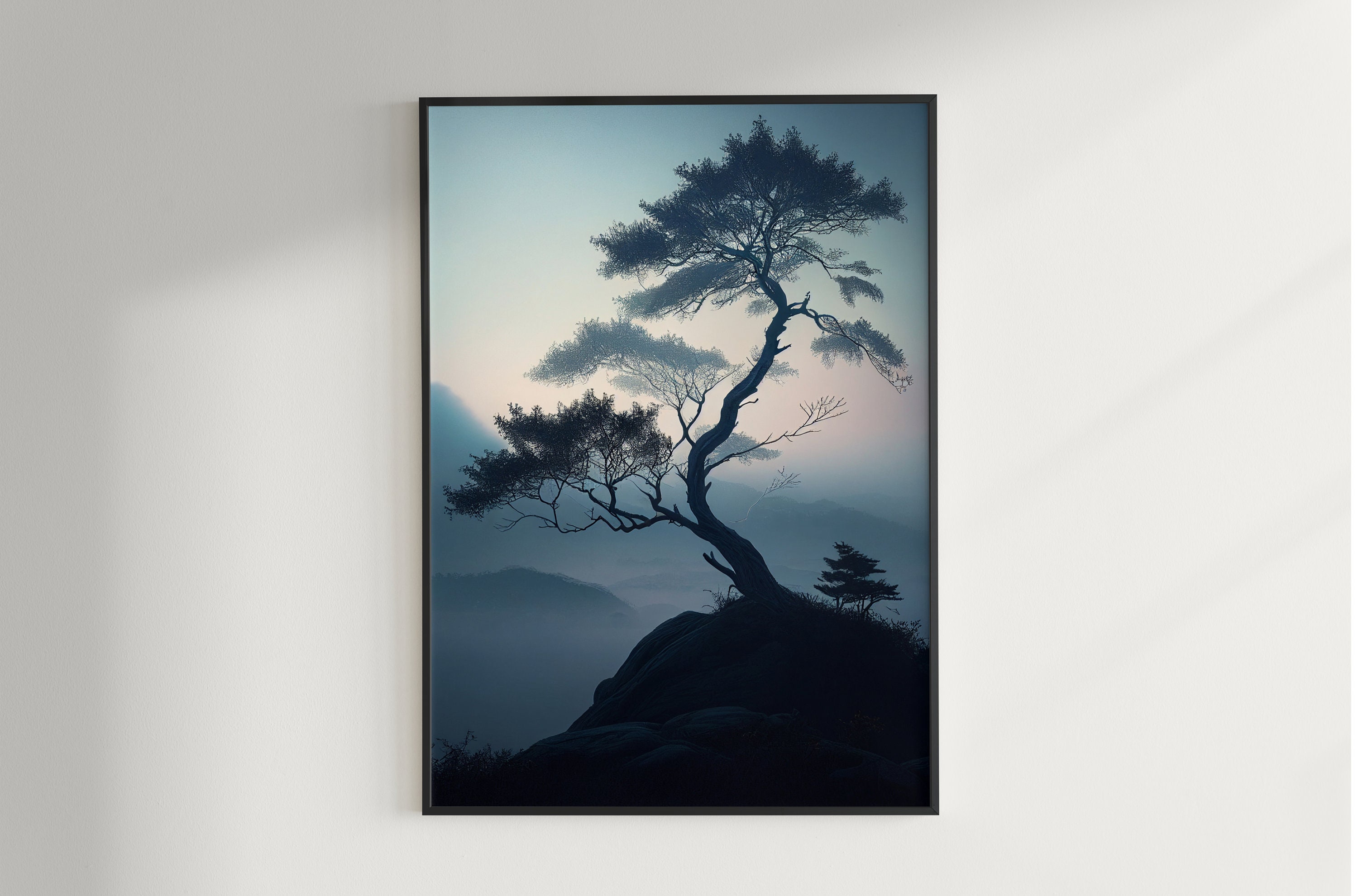 Japanese Landscape Print, Minimalist Tree Art (digital Download) - Etsy