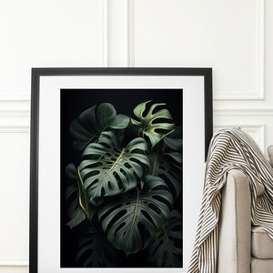 Nature Posters, Monstera Leaves, Wall Art, Jungle Plants Art, Digital ...