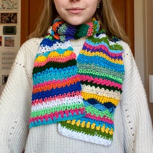 Scrappy Scarfy PDF Pattern/ Scrap Yarn Crochet Pattern - Etsy