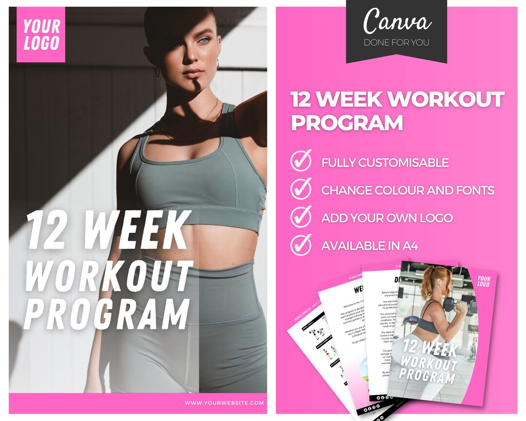 Fitness Program for Women 12 Weeks, Workout Program, Gym Program ...