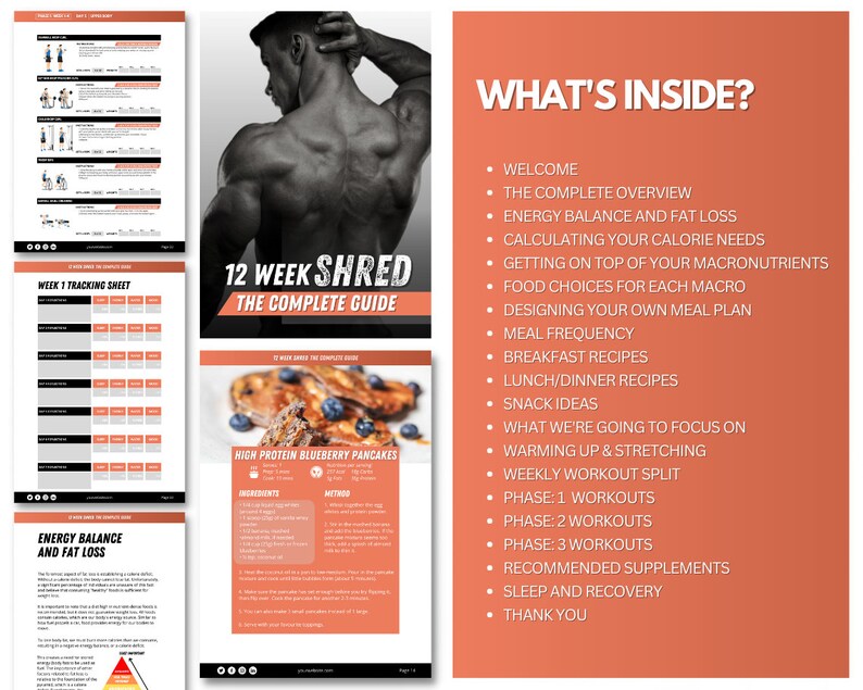 12 Week Fat Loss Program for MEN, Program Template, Health Coaching ...