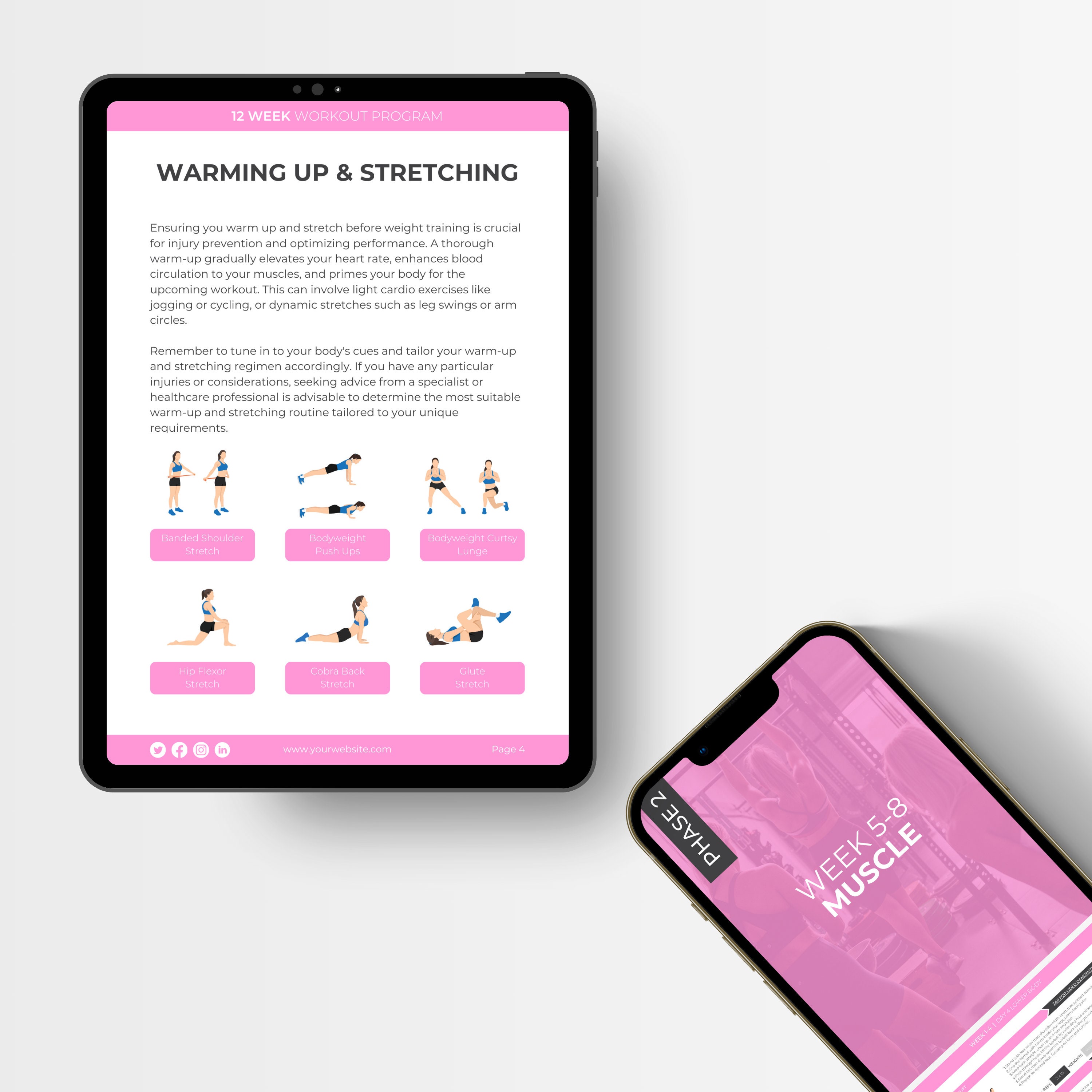 Fitness Program for Women 12 Weeks, Workout Program, Gym Program ...