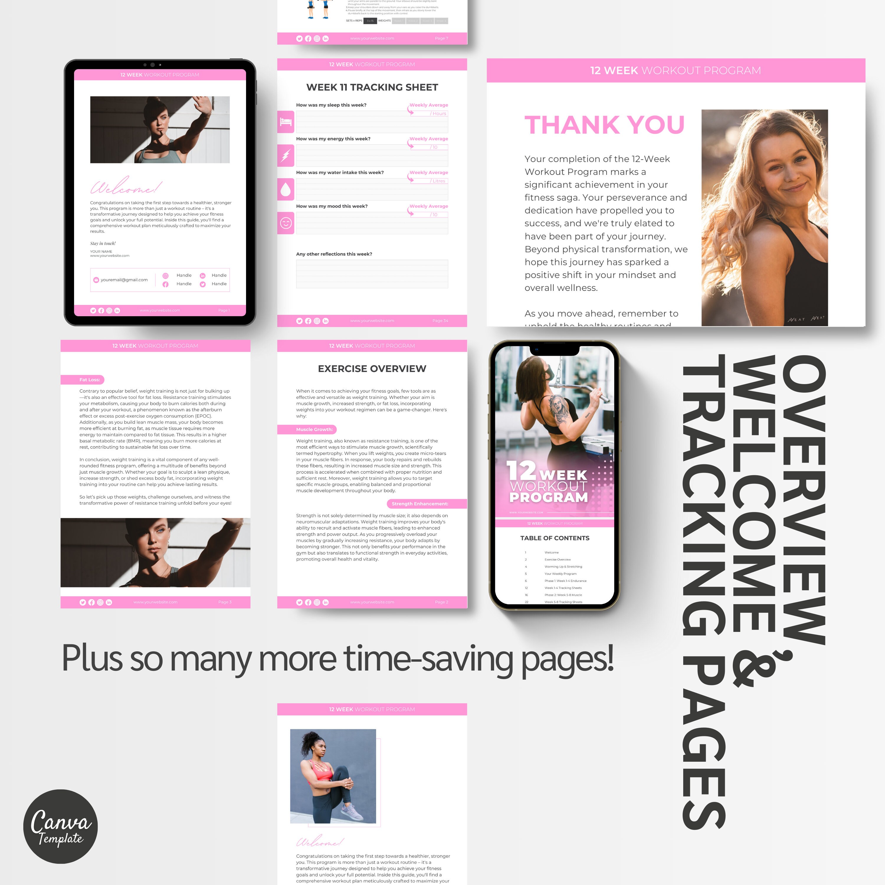 Fitness Program for Women 12 Weeks, Workout Program, Gym Program ...