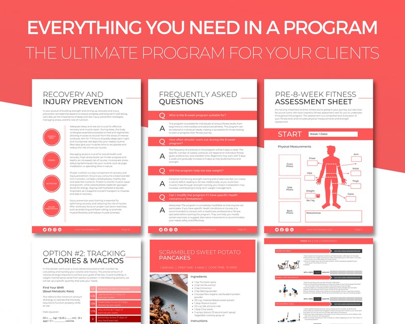 8 Week Gym Program for Men Fitness Program Template Health - Etsy