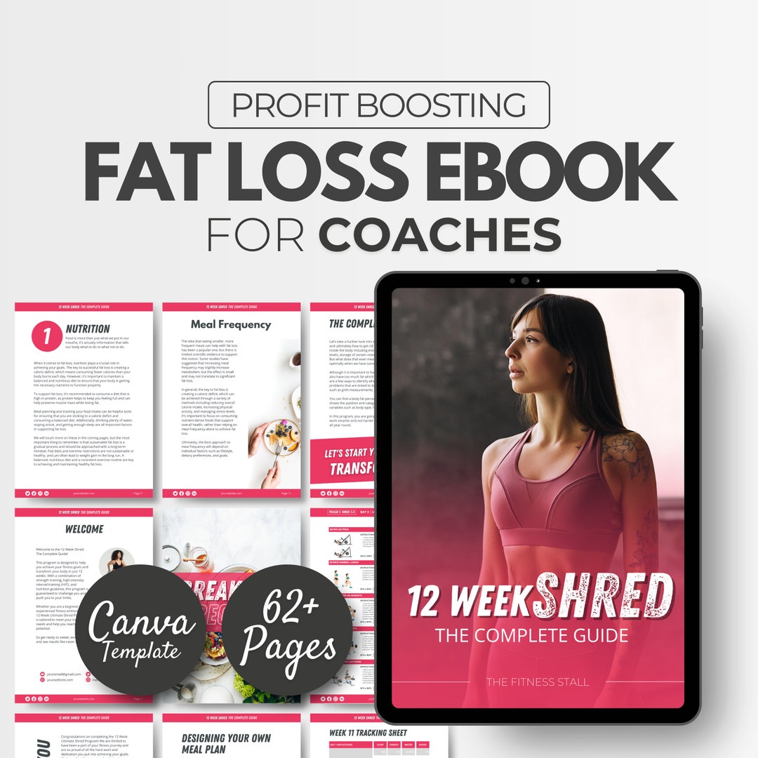 12-week Fat Loss Program Template for Women: Fitness Ebook (canva) - Etsy