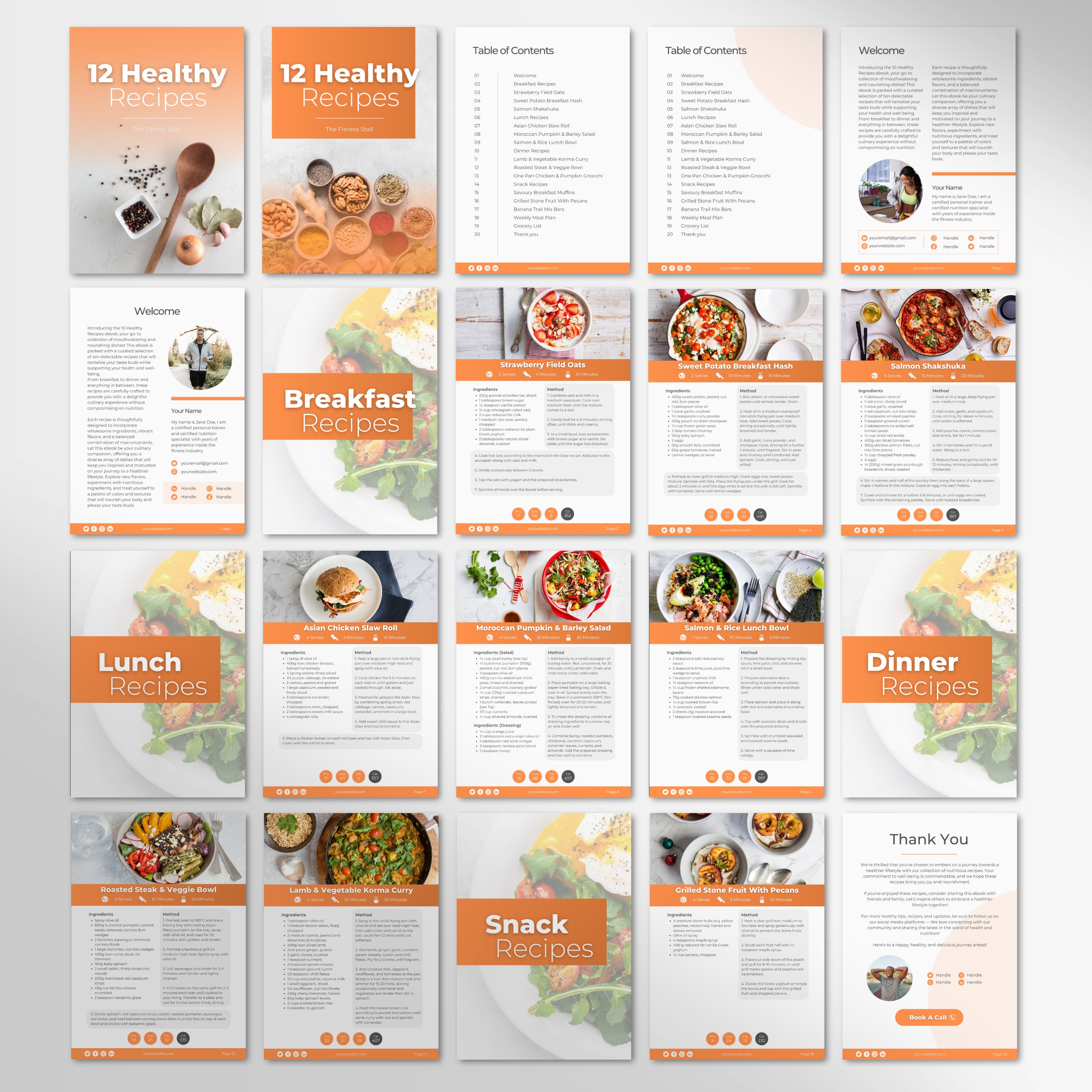 Editable Cookbook Template, Recipe PDF Template, Personal Trainer ...