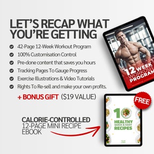 12-week Gym Workout Program for Men: Fitness Coach Template (canva) - Etsy
