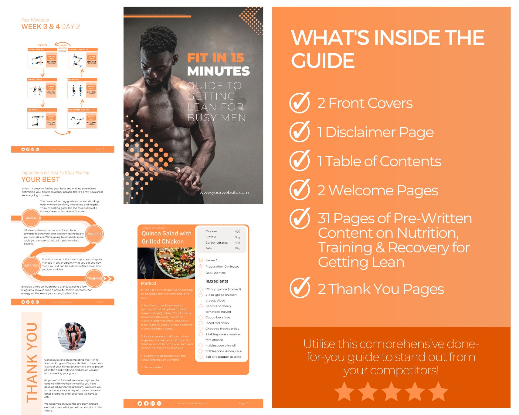 4-week Weight Loss Program, 30-day Program, Fitness Program Template ...