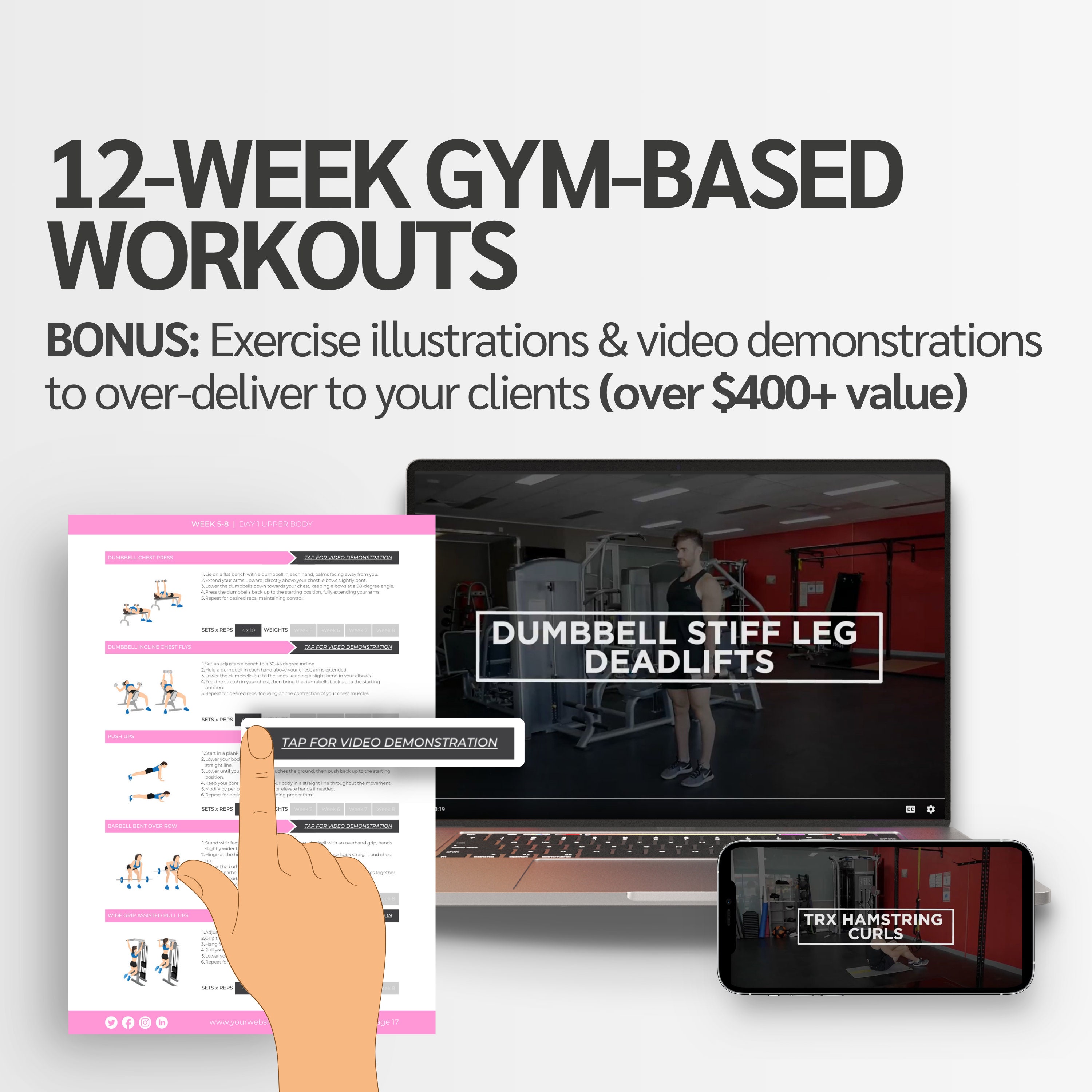 Fitness Program for Women 12 Weeks, Workout Program, Gym Program ...