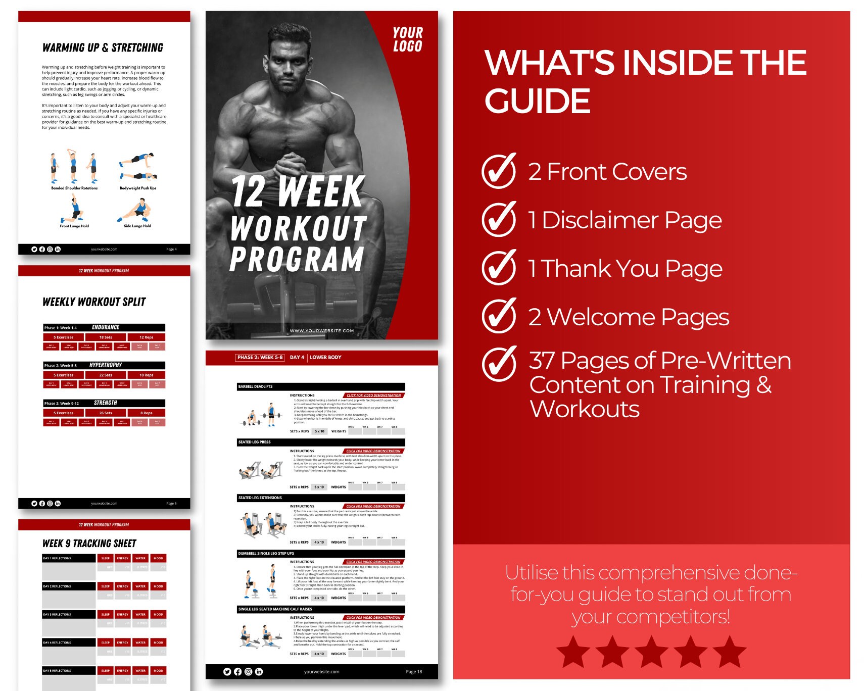 Fitness Program for Men 12 Weeks, Workout Program, Gym Program ...