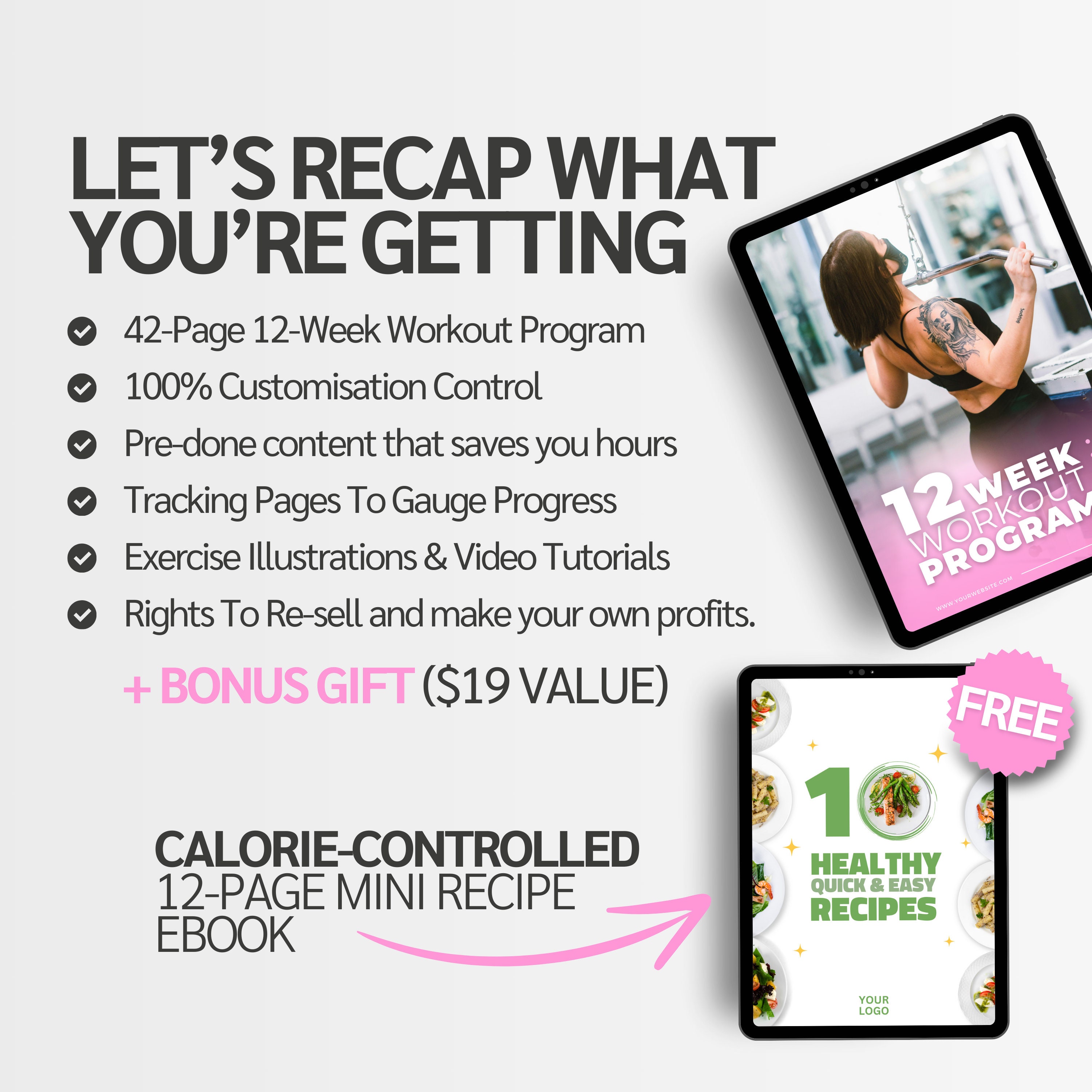 Fitness Program for Women 12 Weeks, Workout Program, Gym Program ...