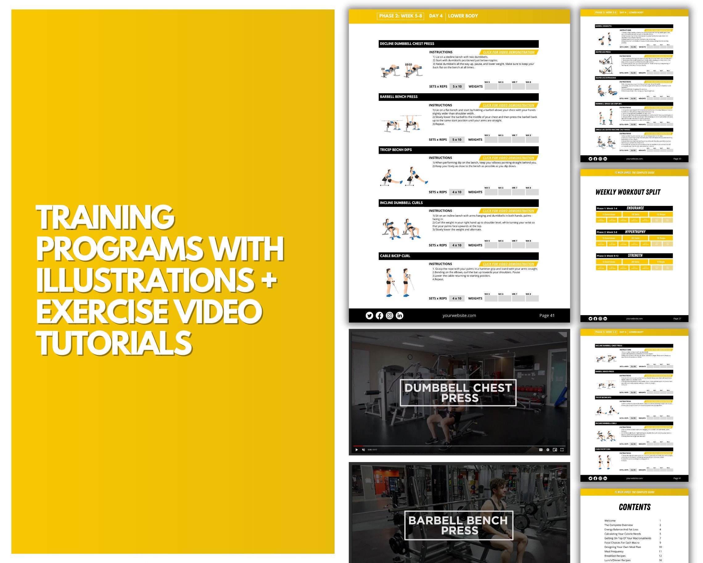 12 Week Workout and Nutrition Plan, Workout Plan, Nutrition Template ...