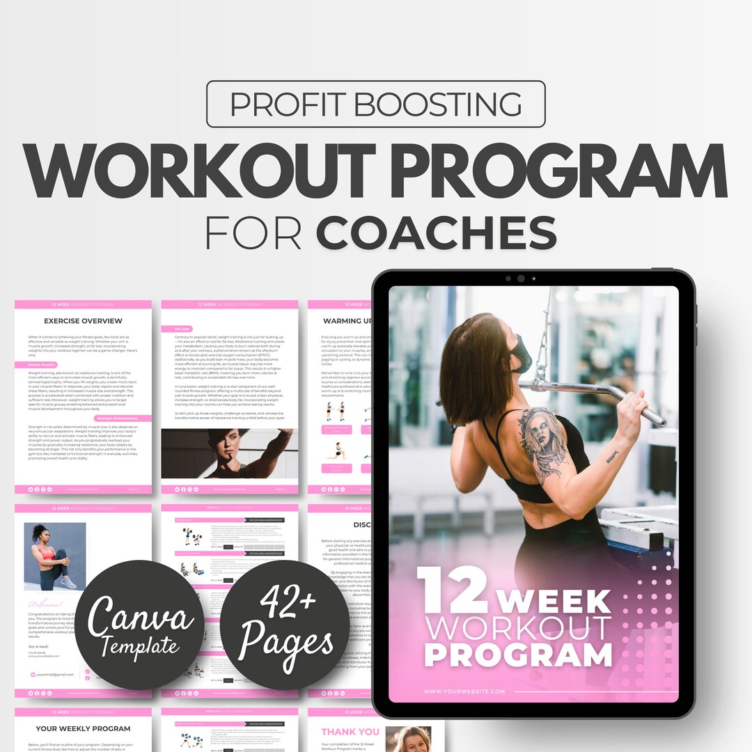 Fitness Program for Women 12 Weeks, Workout Program, Gym Program ...