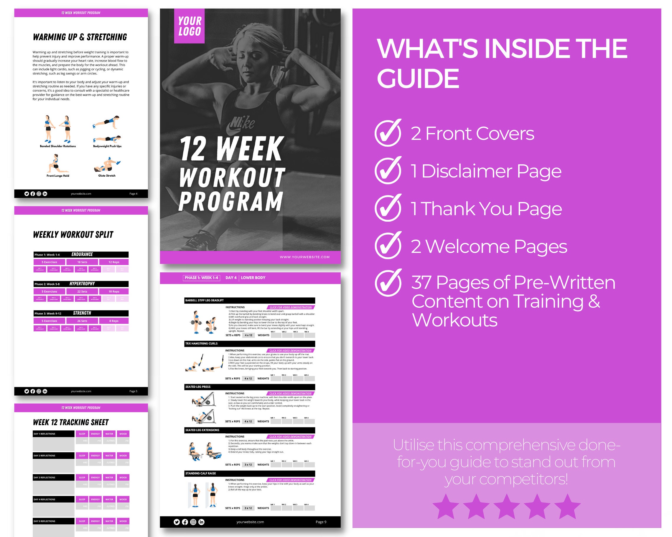 12 Week Workout Program for Women, Workout Plan, Exercise Program ...