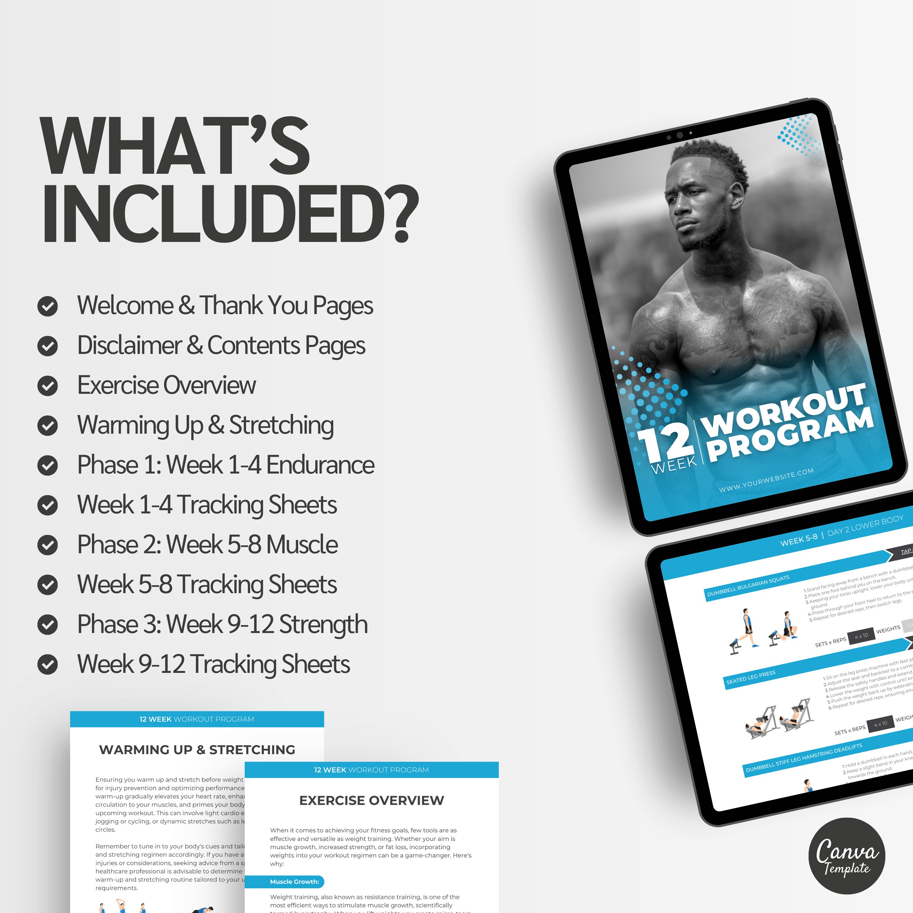 12 Week Workout Program, Workout Guide, Gym Program, Personal Training ...