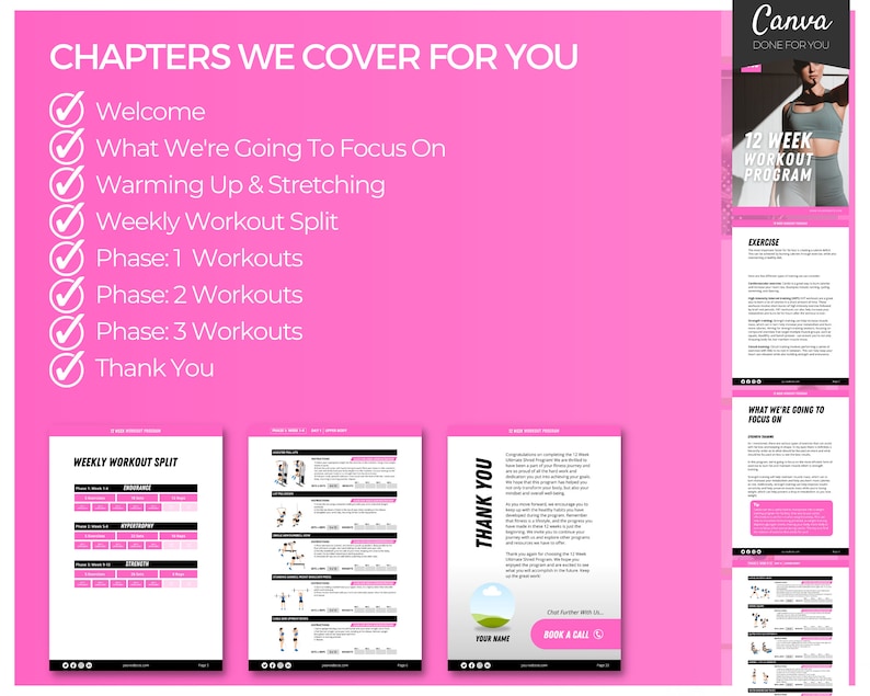 Fitness Program for Women 12 Weeks, Workout Program, Gym Program ...