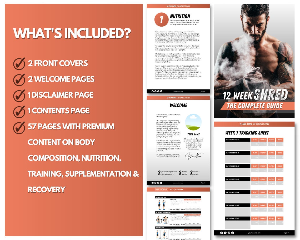 12 Week Fat Loss Program for MEN Program Template Health - Etsy