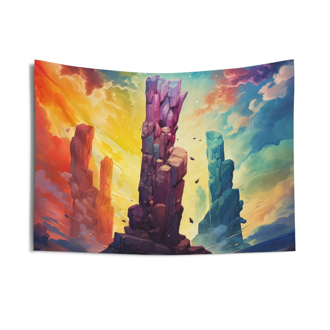 Pillars of Creation Rock Formation Wall Tapestry - Celestial-inspired ...