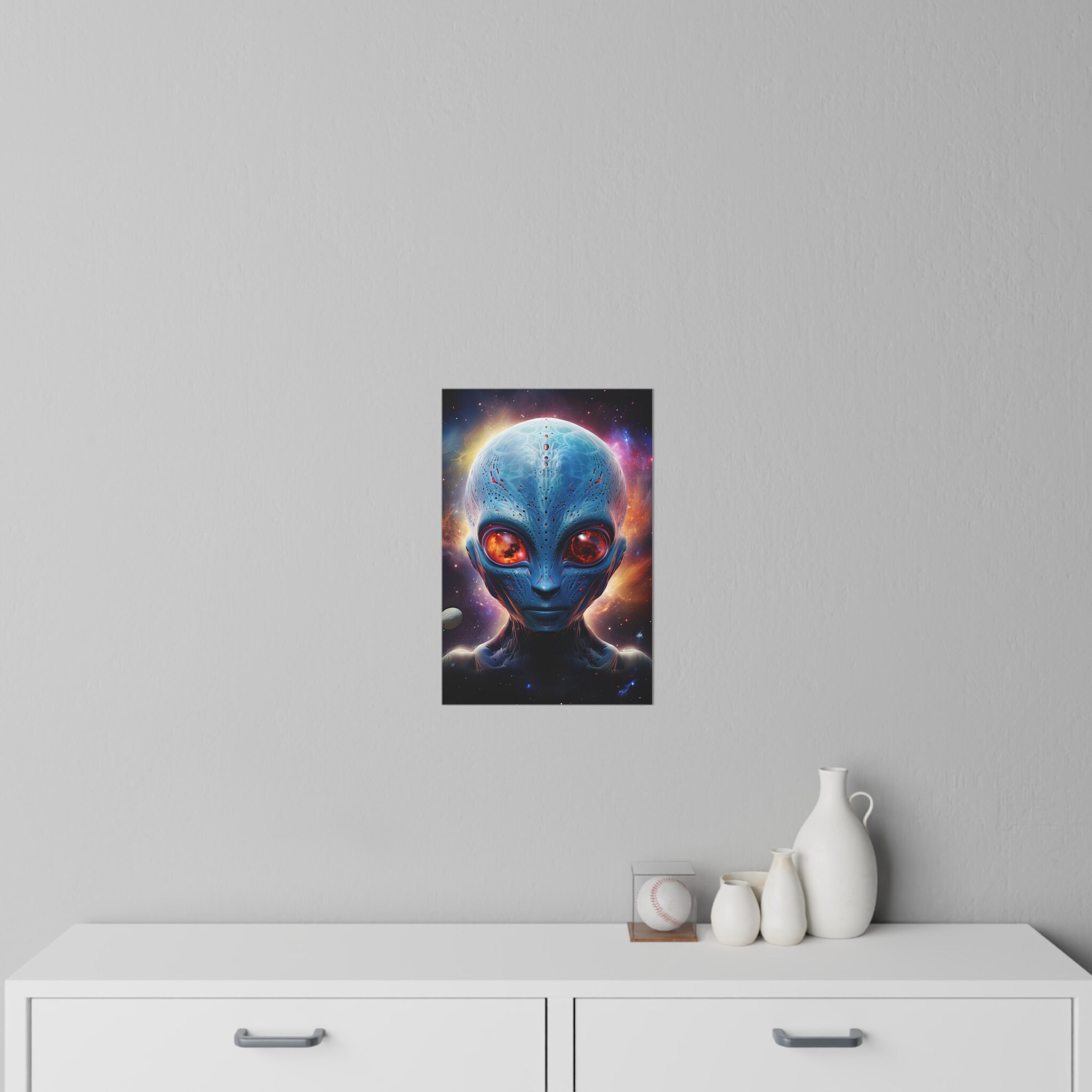 Mystical Blue Alien Wall Decal - Enchanting Extraterrestrial Vinyl ...