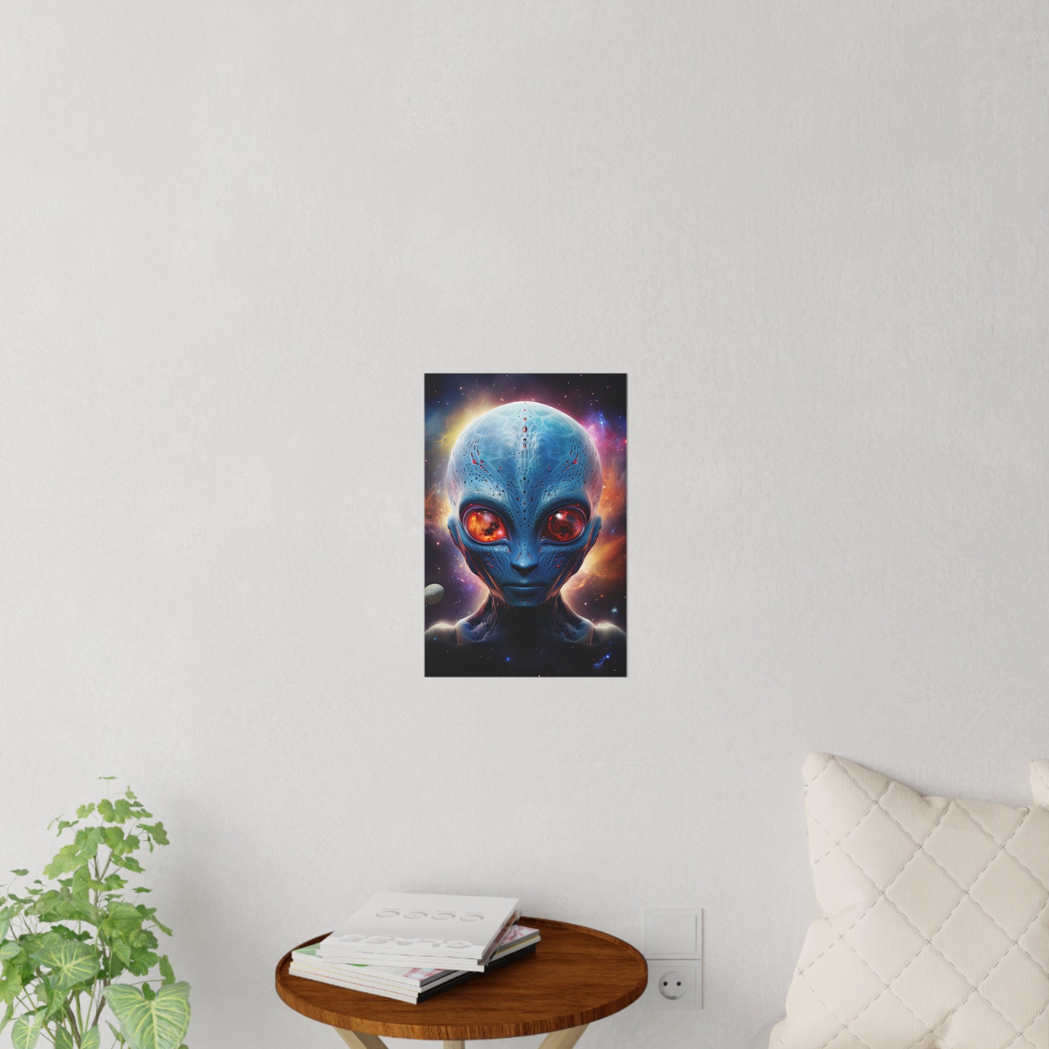Mystical Blue Alien Wall Decal Enchanting Extraterrestrial Vinyl ...