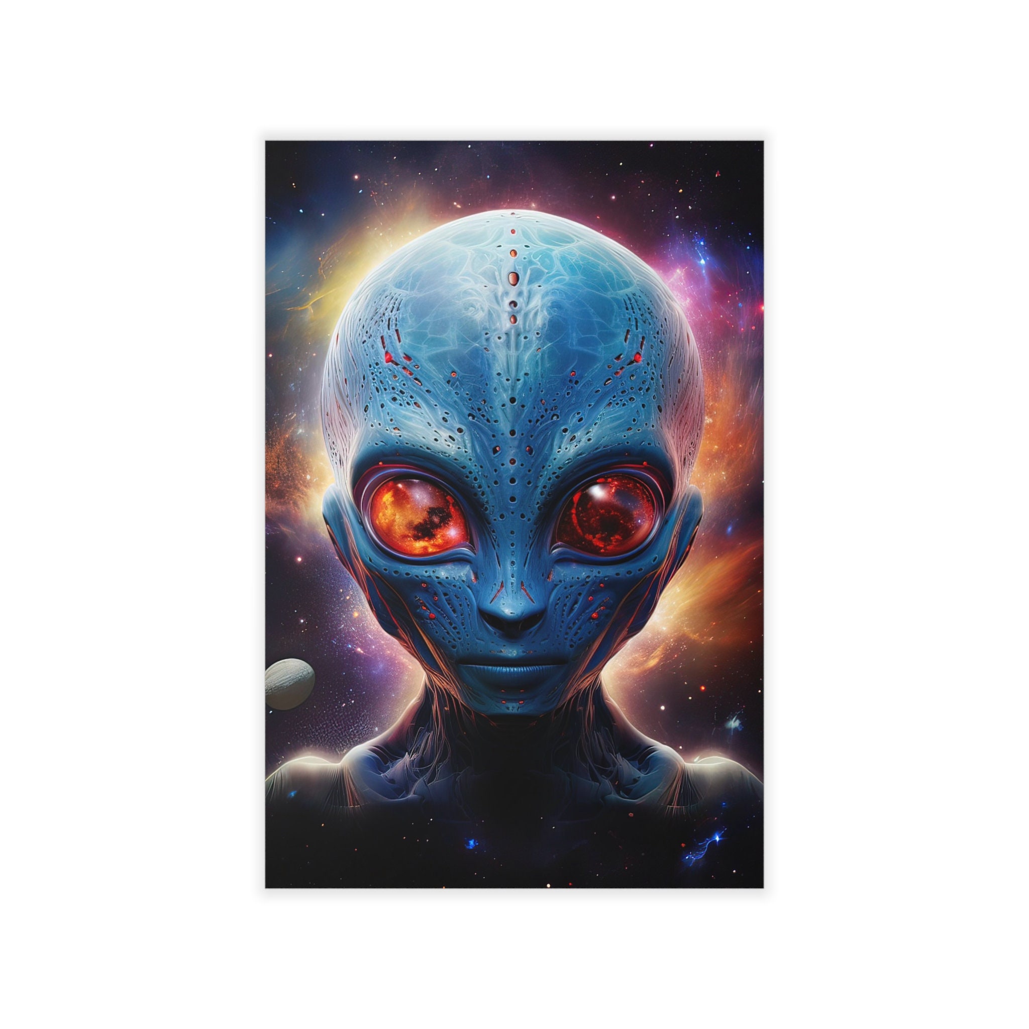 Mystical Blue Alien Wall Decal - Enchanting Extraterrestrial Vinyl ...