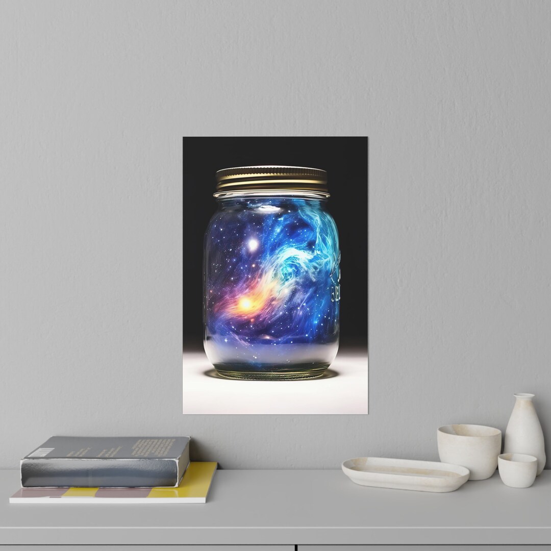 Galaxy in a Jar Wall Art - - Whimsical Space Decor, Cosmic Wonder ...
