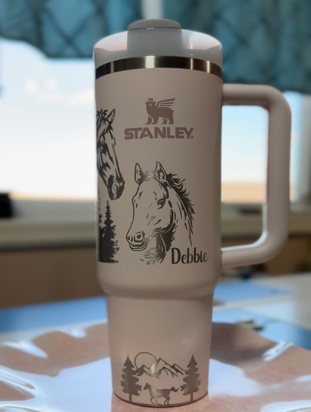 Laser Engraved Stanley 30oz Travel Tumbler With Handle - Etsy