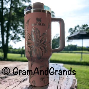 Stanley 40oz Travel Tumbler With Handle ~ Full Floral Wrap ~ Laser ...