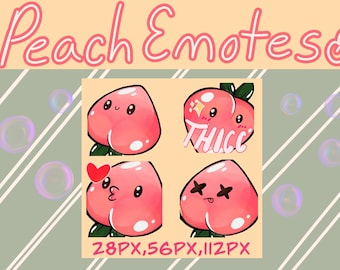 Peach Twitch Emote Cute Peach Twitch Emote for Streamer Youtube and ...
