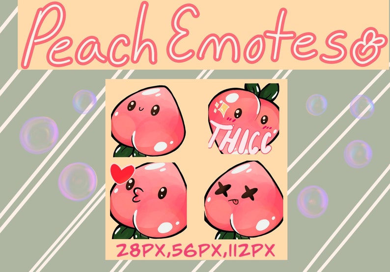 Cute Peach Emotes For Discord And Twitch Etsy
