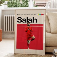 Mohamed Salah Poster, Liverpool Football Player , Soccer Gifts, Sports ...