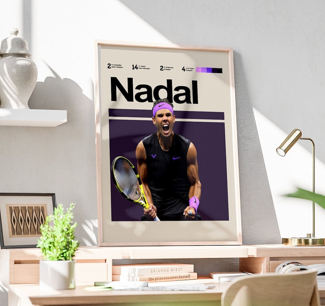 Rafael Nadal Poster Tennis Art Print. Tennis Fans Sports - Etsy