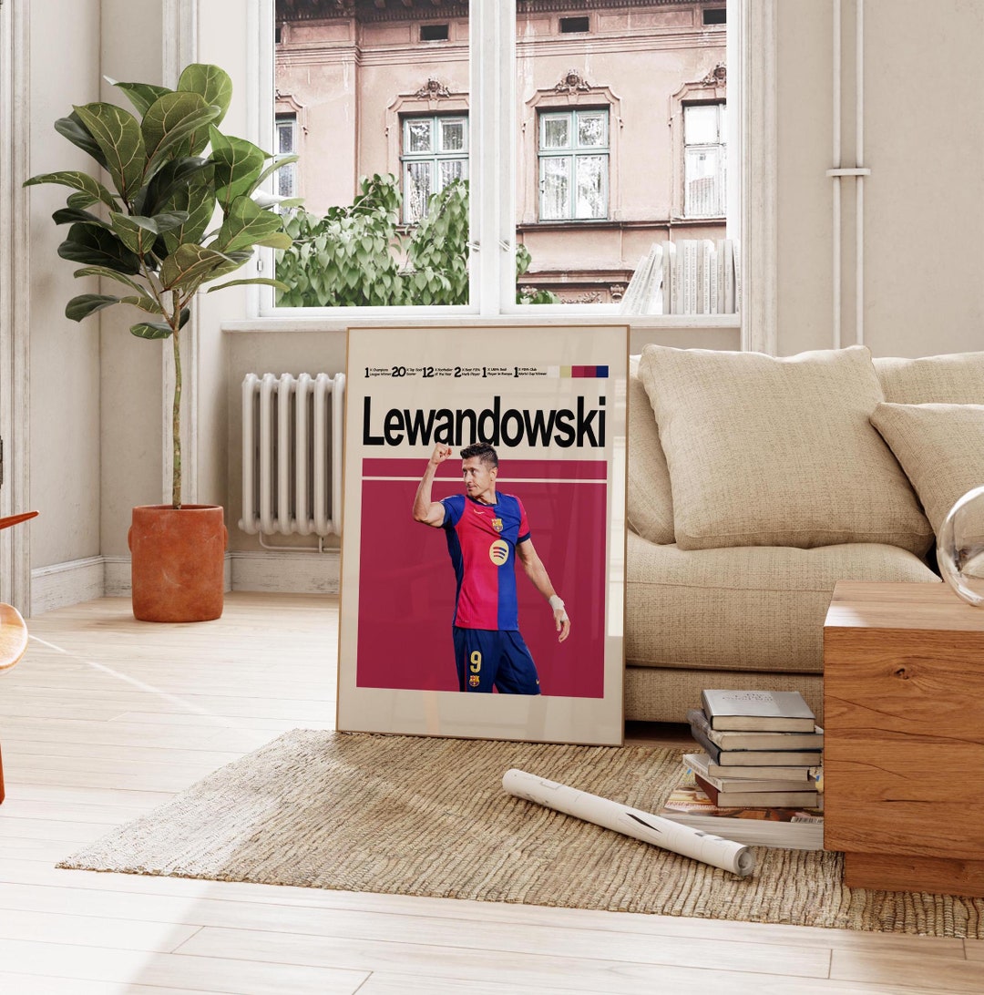 Robert Lewandowski Poster, Barcelona Football Team. Soccer Posters ...