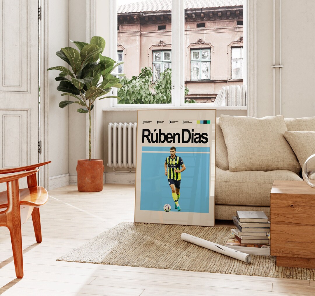 Ruben Dias Poster, Manchester City Football Team, Soccer Gifts ...
