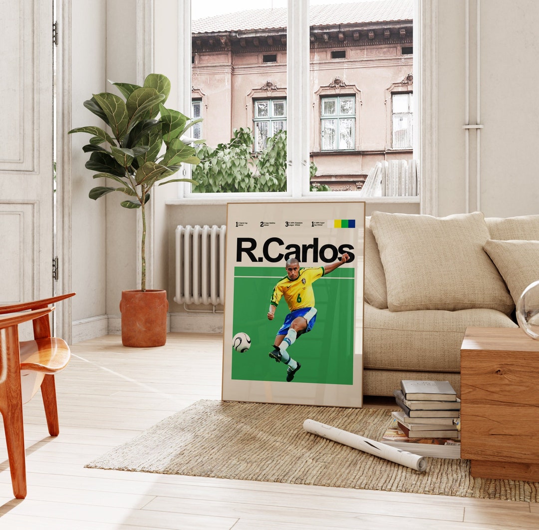 Roberto Carlos Poster, Brazil Poster, Football Wall Poster, Roberto ...