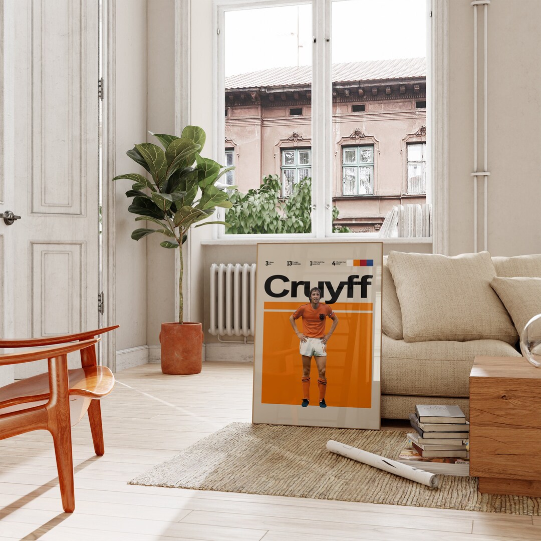 Johan Cruyff Poster: Netherlands Football Legend, Minimalist Art ...