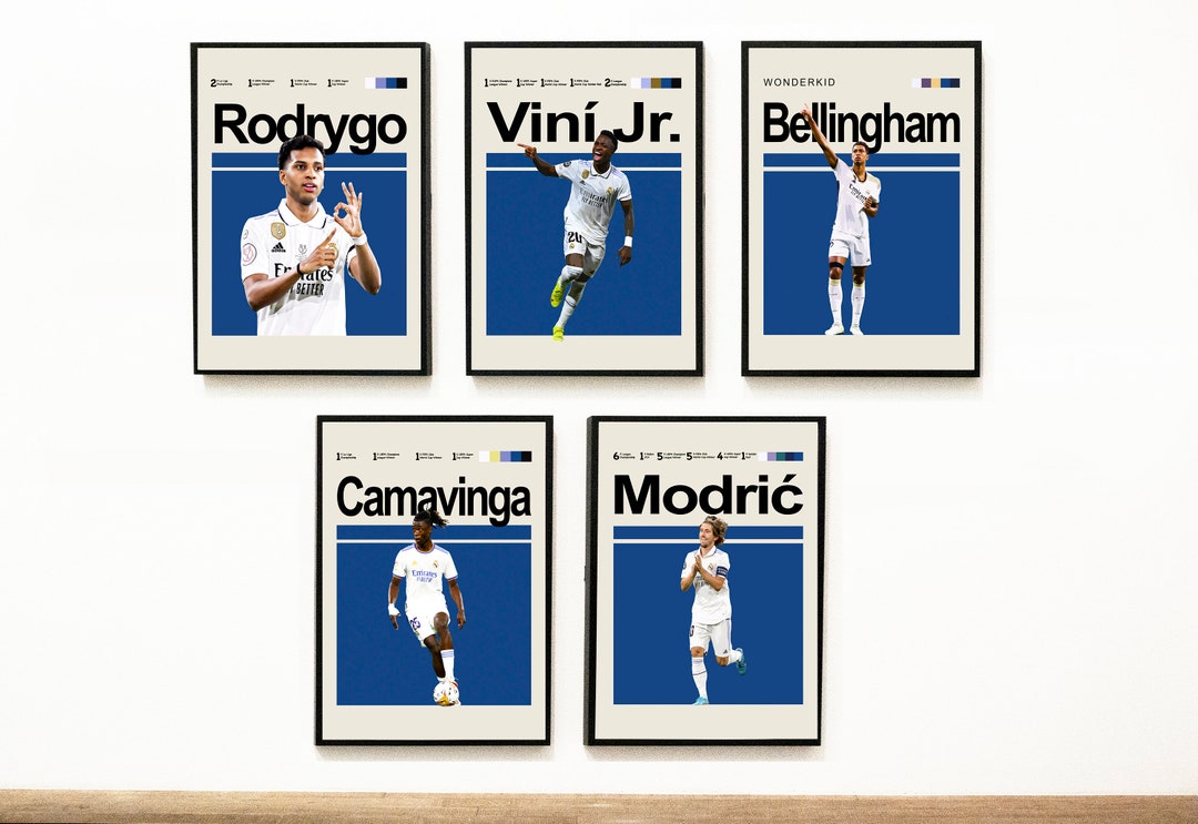 Vinicius Junior Modric Bellingham Camavinga Rodrygo Poster, Real Madrid ...