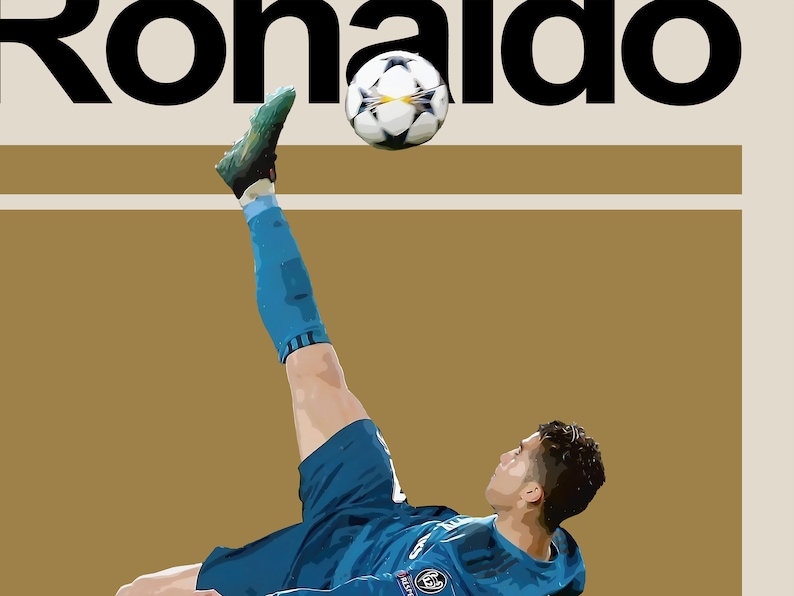 Cristiano Ronaldo Poster,real Madrid Wall Poster Living Room and Office ...
