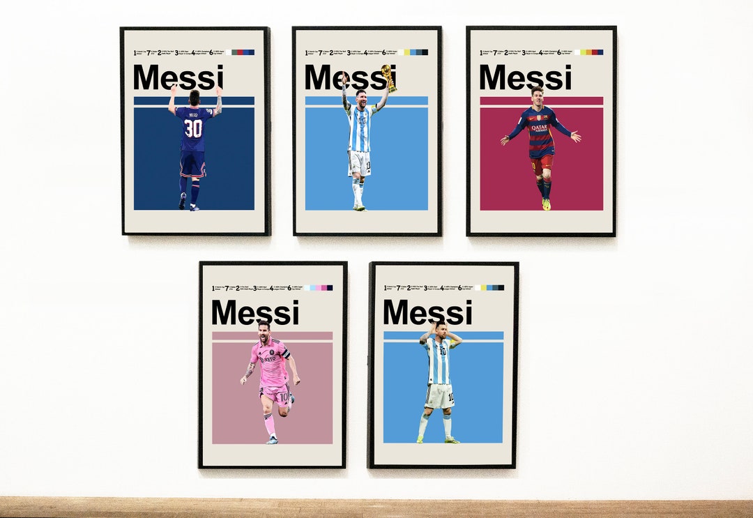 Lionel Messi Poster Barcelona Paris Saint-germain Inter Miami - Etsy