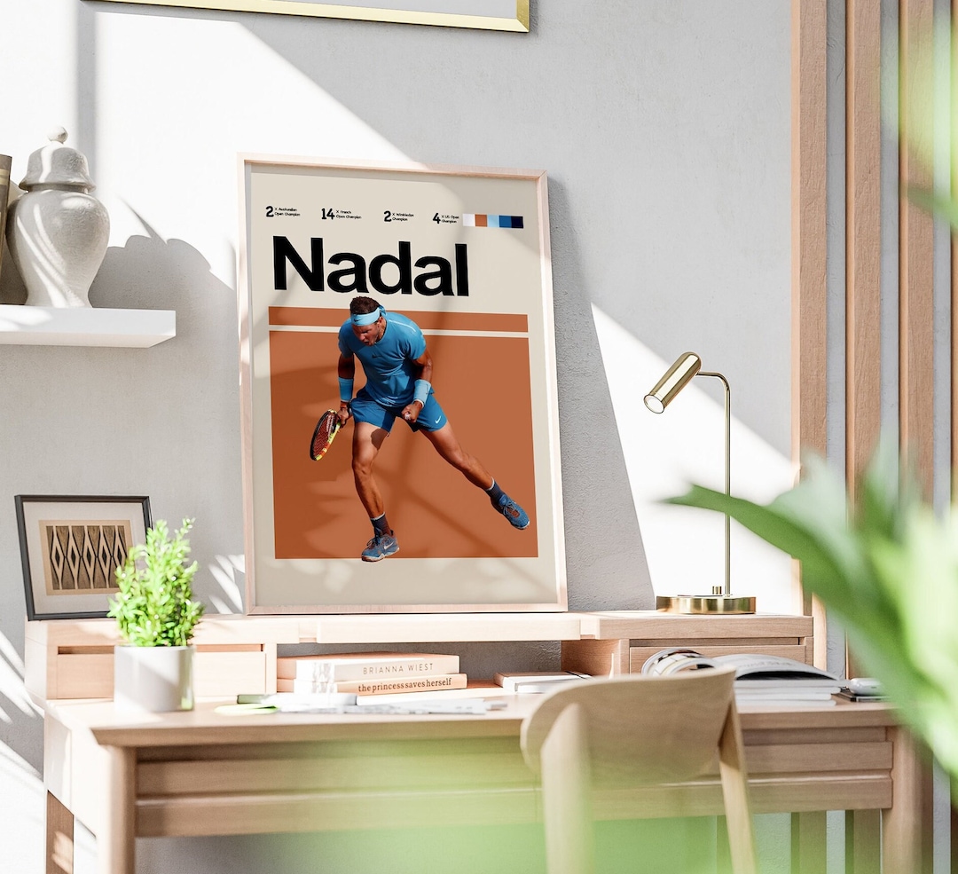 Rafael Nadal Poster Tennis Art Print. Tennis Fans Tennis - Etsy