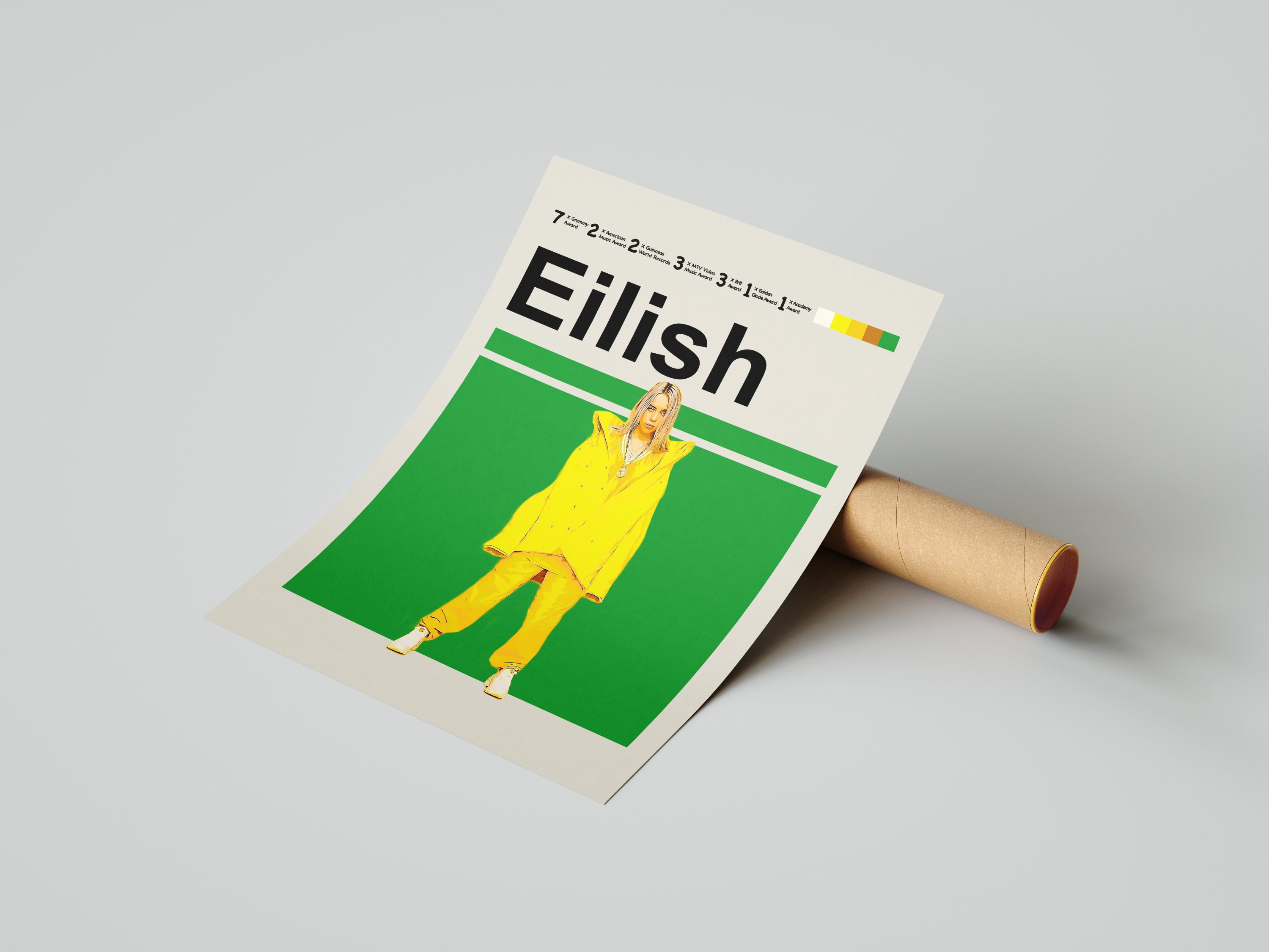 Billie Eilish Poster, Musician Poster, Billie Eilish Wall Art, Singer ...