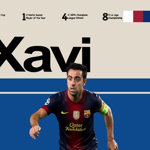 Xavi Hernández Poster, Barcelona Poster, Xavi Printable Poster ...