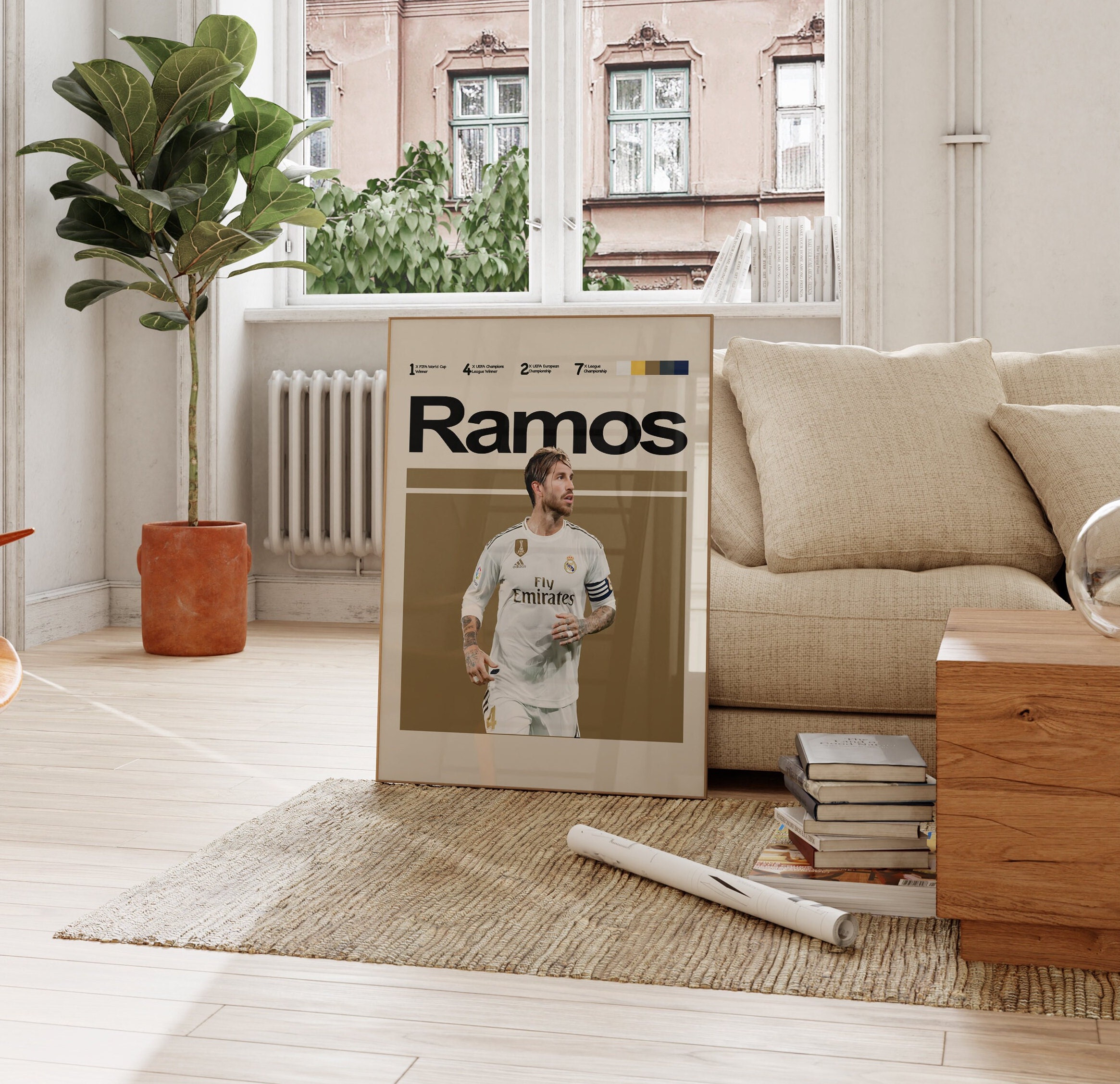 Sergio Ramos Poster, Real Madrid Poster, Football Wall Poster, Ramos ...