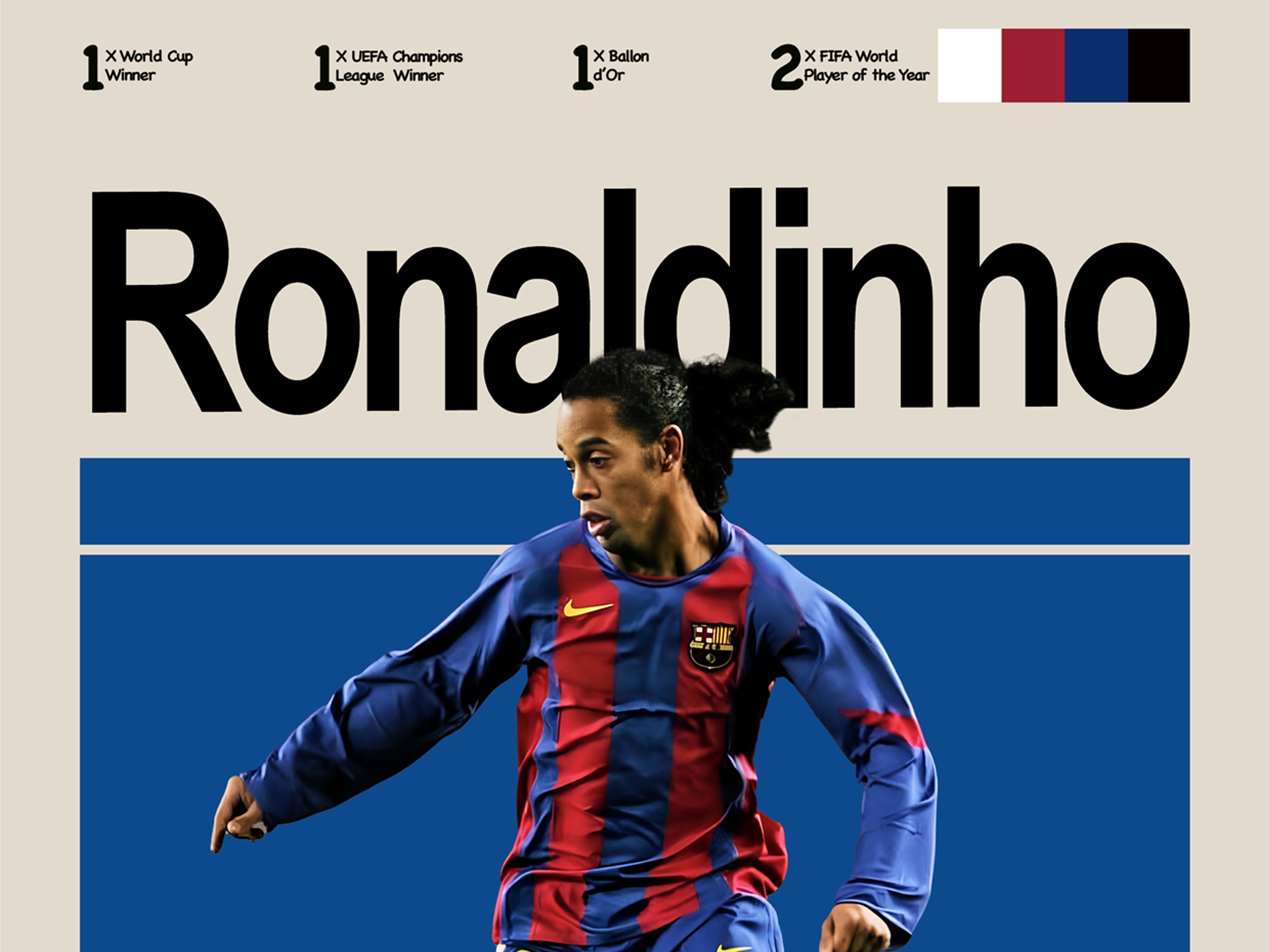Ronaldinho Poster, Barcelona Poster, Ronaldinho Printable Poster ...