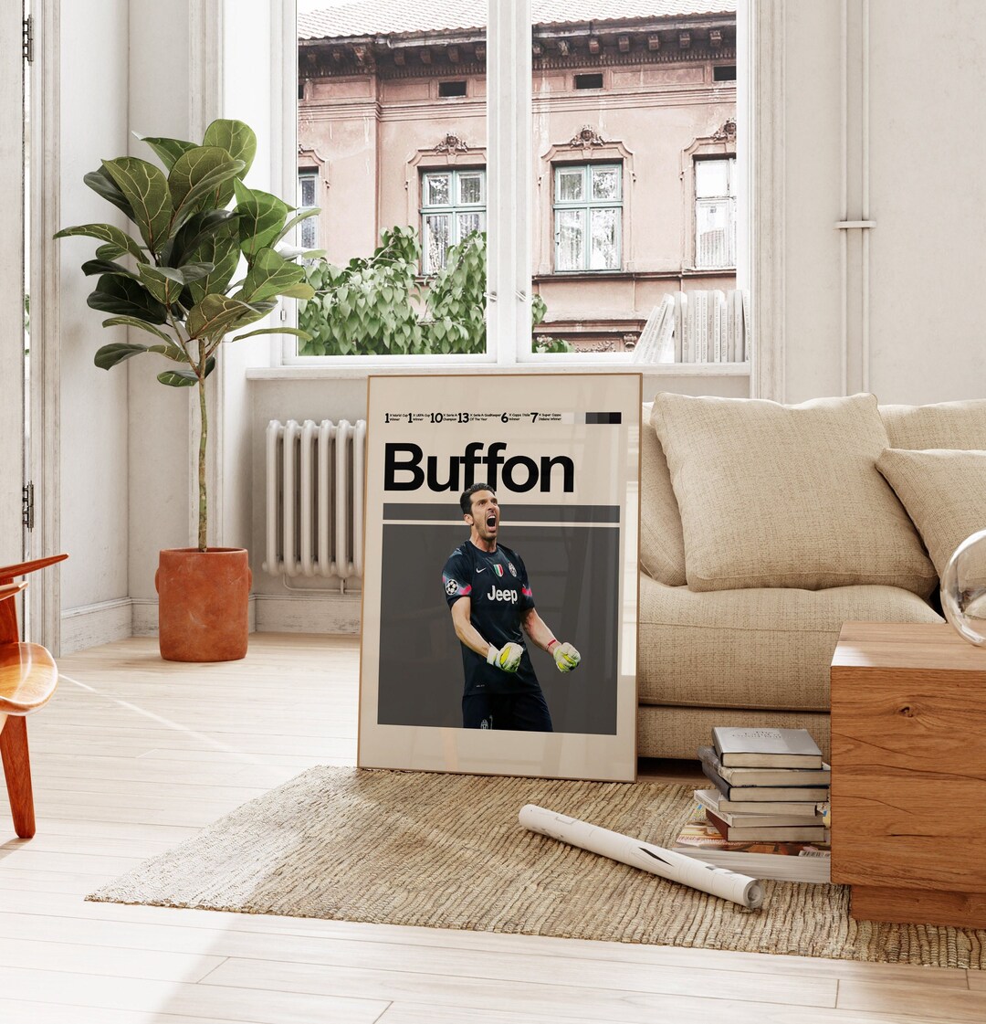 Gianluigi Buffon Poster. Juventus Football Team Poster, Minimalist Wall ...